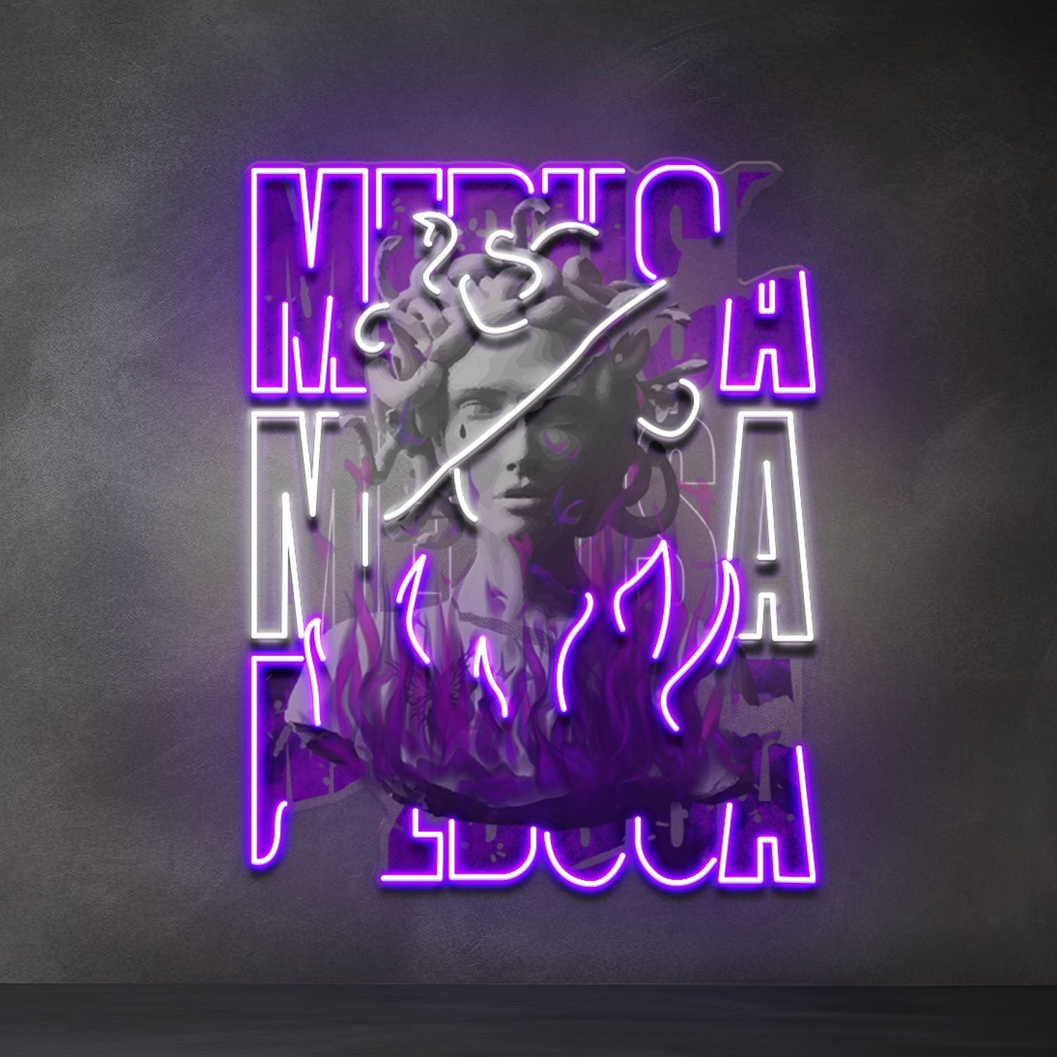 Medusa Painting In Collapse Art LED Neon Sign Light Pop Art – Infinity ...