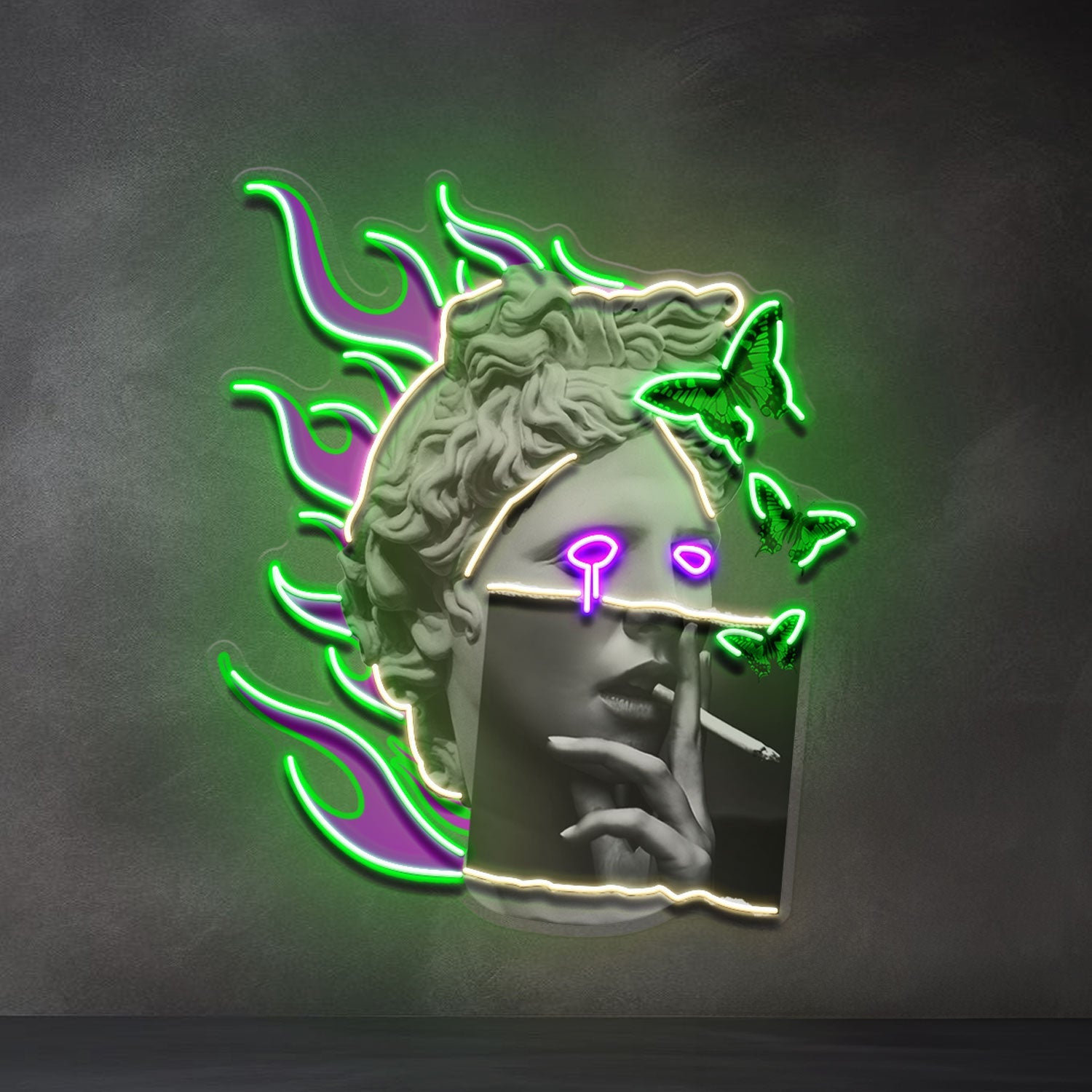 Smoking Art In Collapse Art LED Neon Sign Light Pop Art – Infinity Lighting