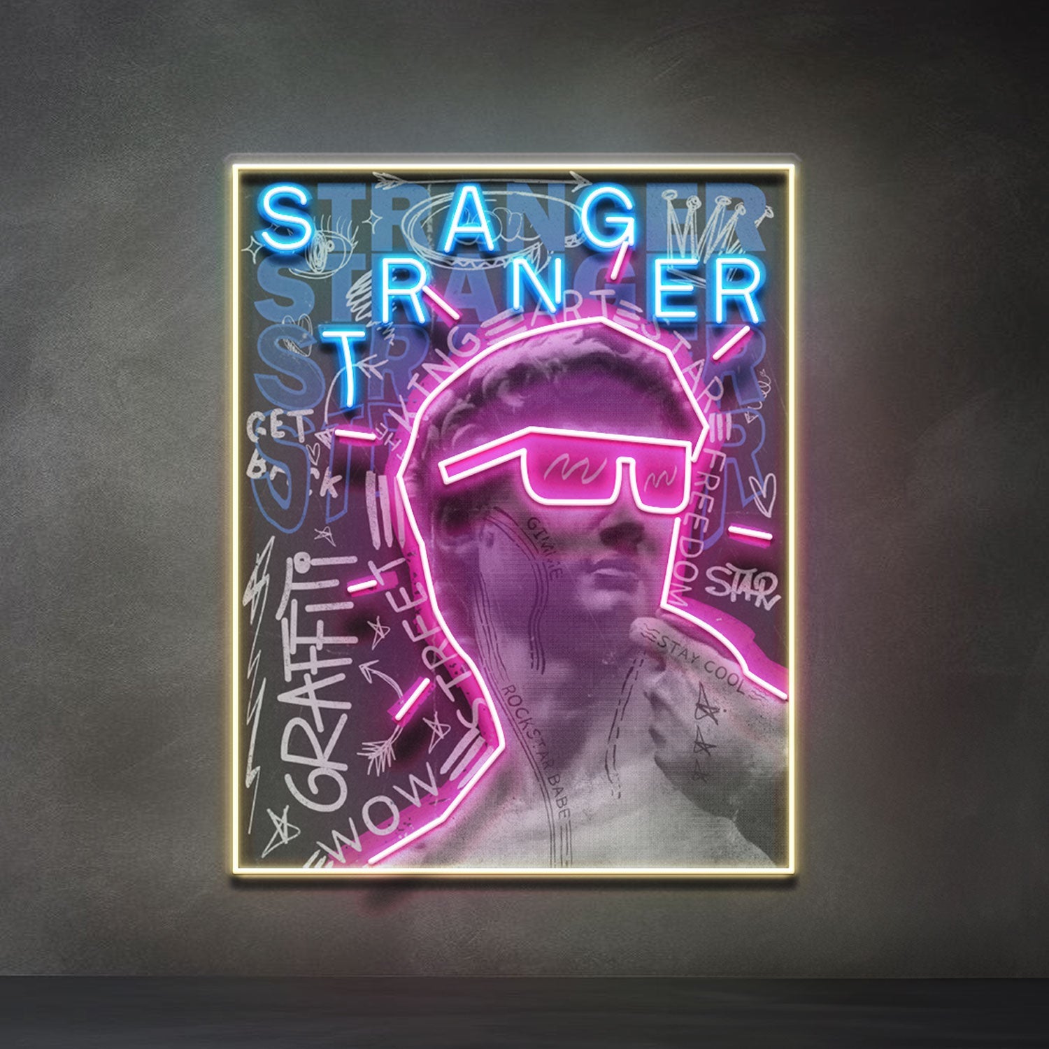 David Stranger Collapse Art LED Neon Sign Light Pop Art – Infinity Lighting