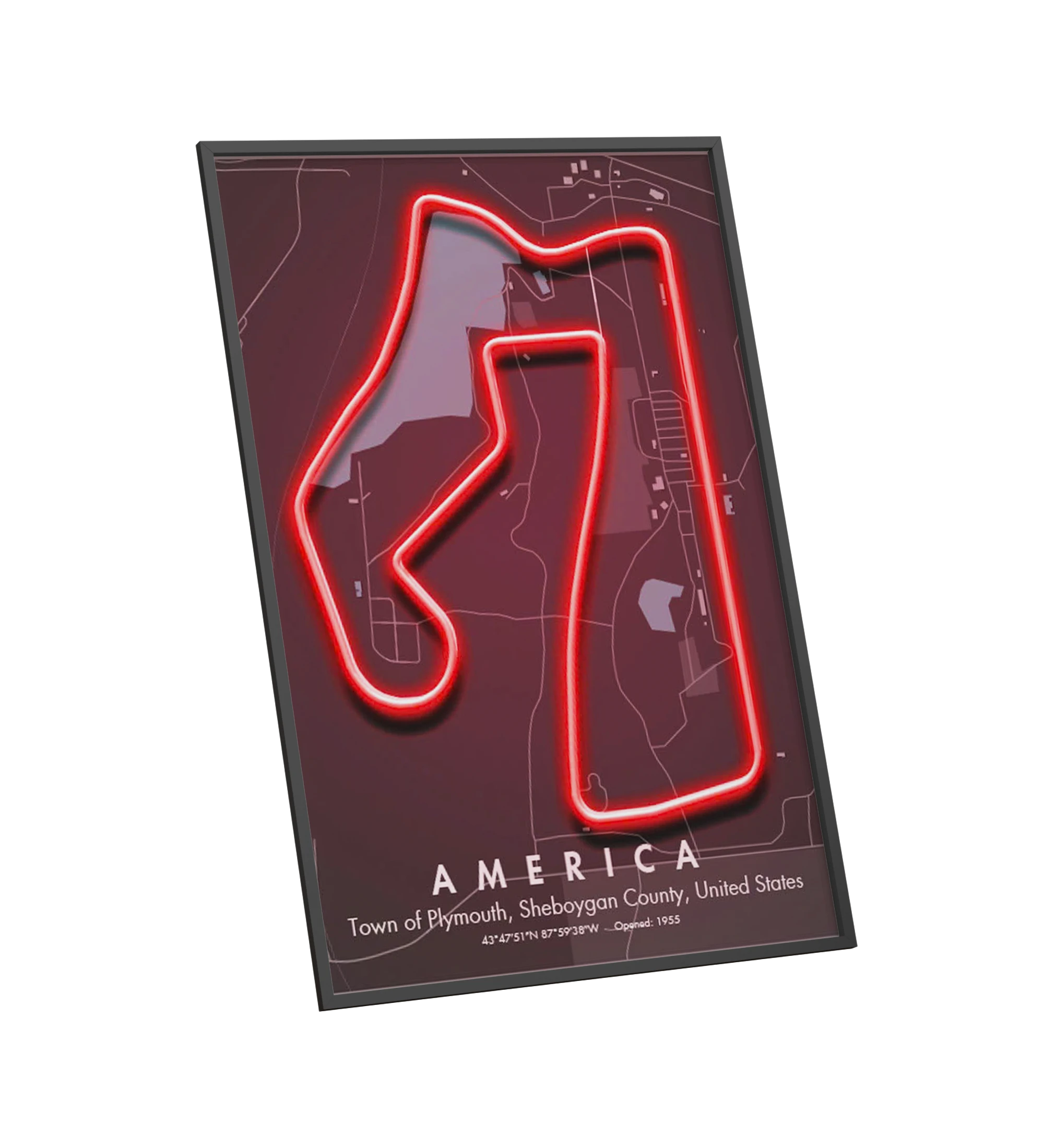 America Circuit - Motorsport Race Track LED Neon Sign Art – Infinity ...