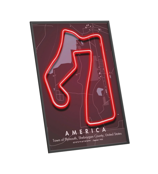 America Circuit - Motorsport Race Track LED Neon Sign Art – Infinity ...