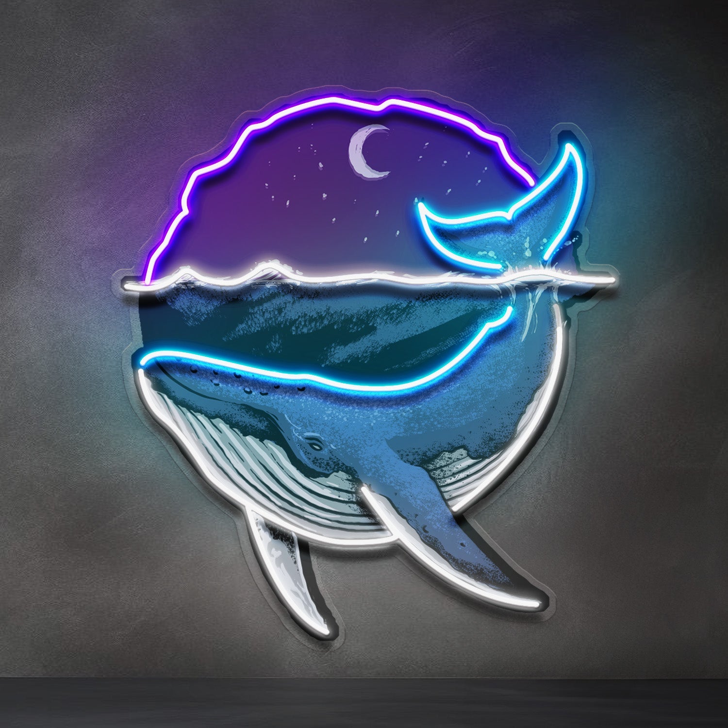 Blue Whale Ocean LED Neon Sign Light Pop Art – Infinity Lighting