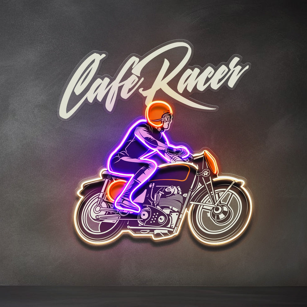 Cafe Racer Custom Motorcycles Maniac LED Neon Sign Light Pop Art ...