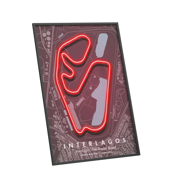 Interlagos Circuit - Brazil Motorsport Race Track LED Neon Sign Art ...