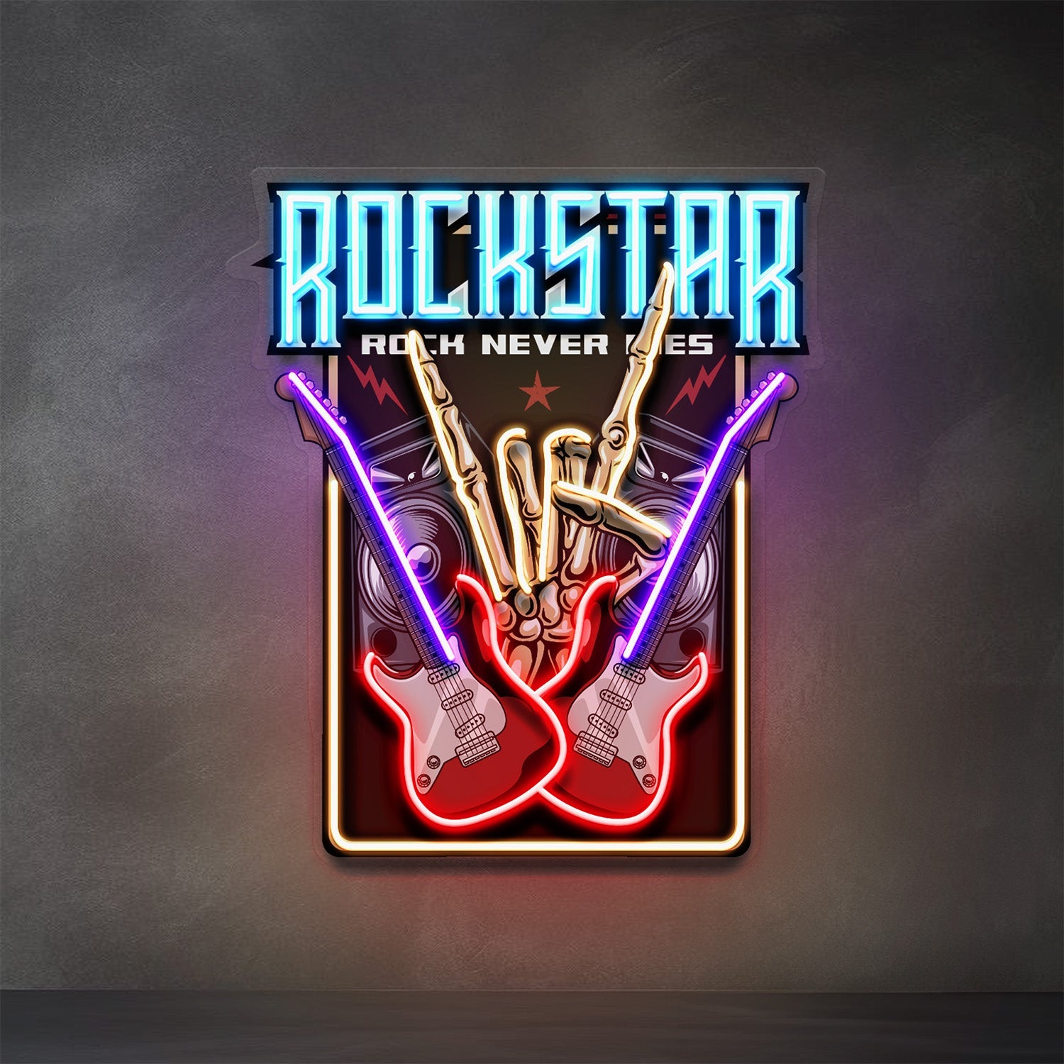 Rock Star LED Neon Sign Light Pop Art – Infinity Lighting