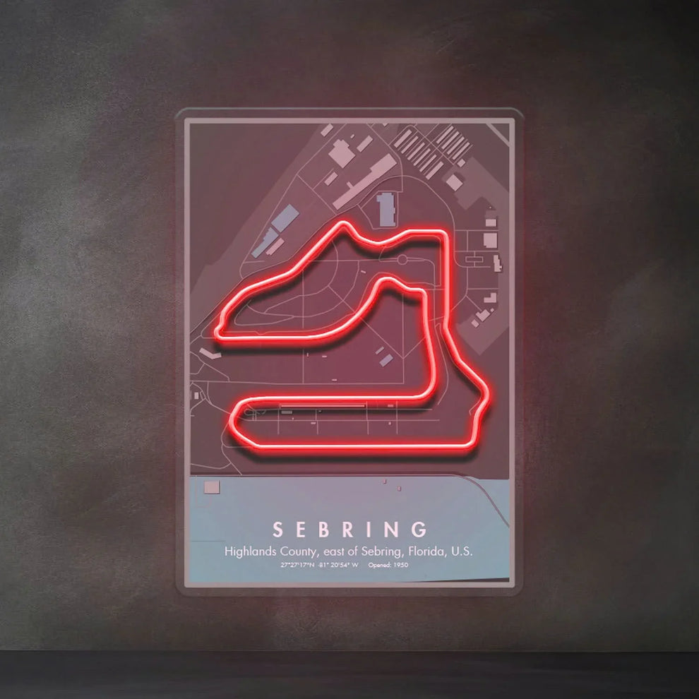 Sebring Florida F1 Circuit LED Neon Sign Light Pop Art – Infinity Lighting