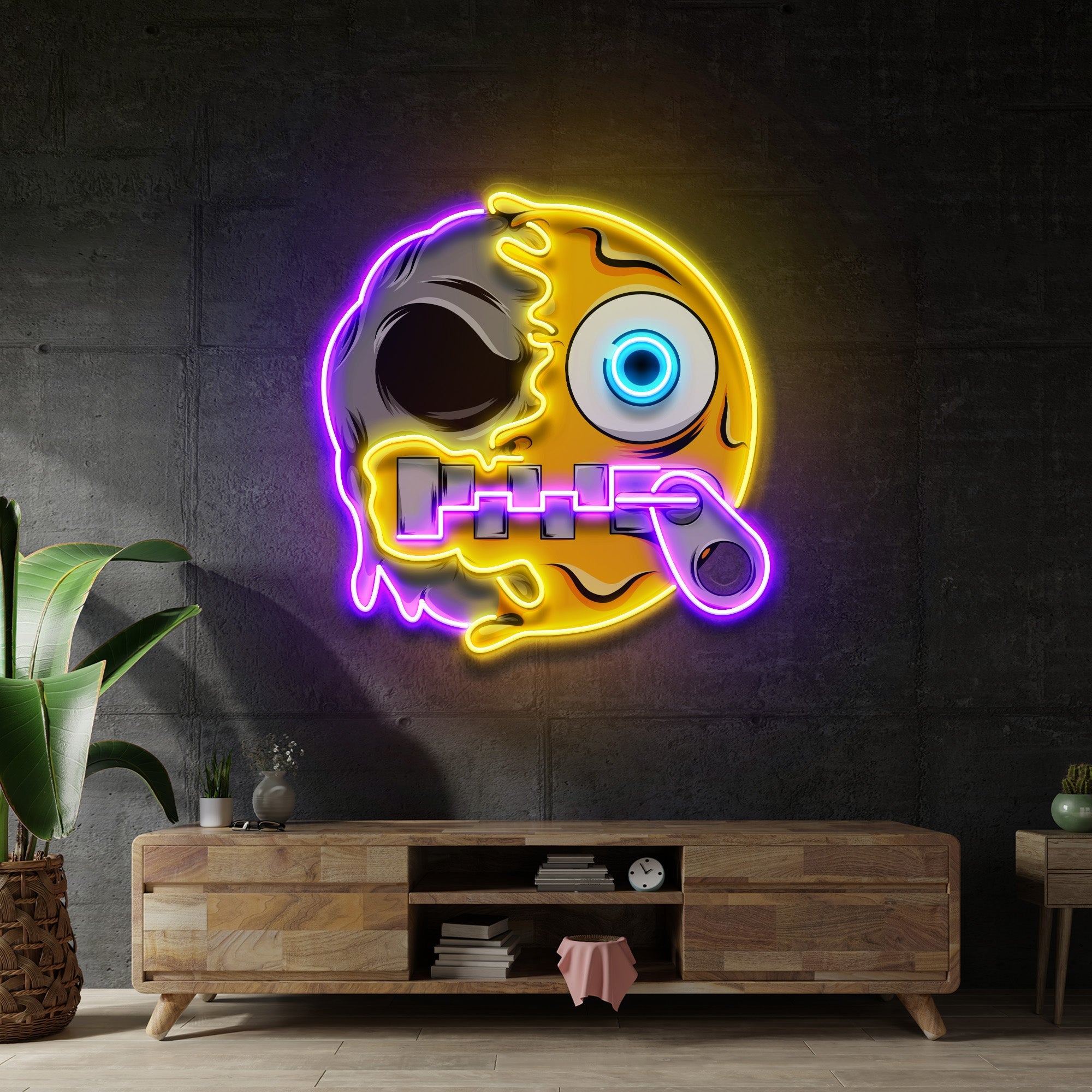 Silence Emoji Skull LED Neon Sign Light Pop Art – Infinity Lighting